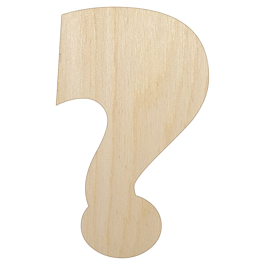 Question Mark Bold Unfinished Wood Shape Piece Cutout for DIY Craft ...