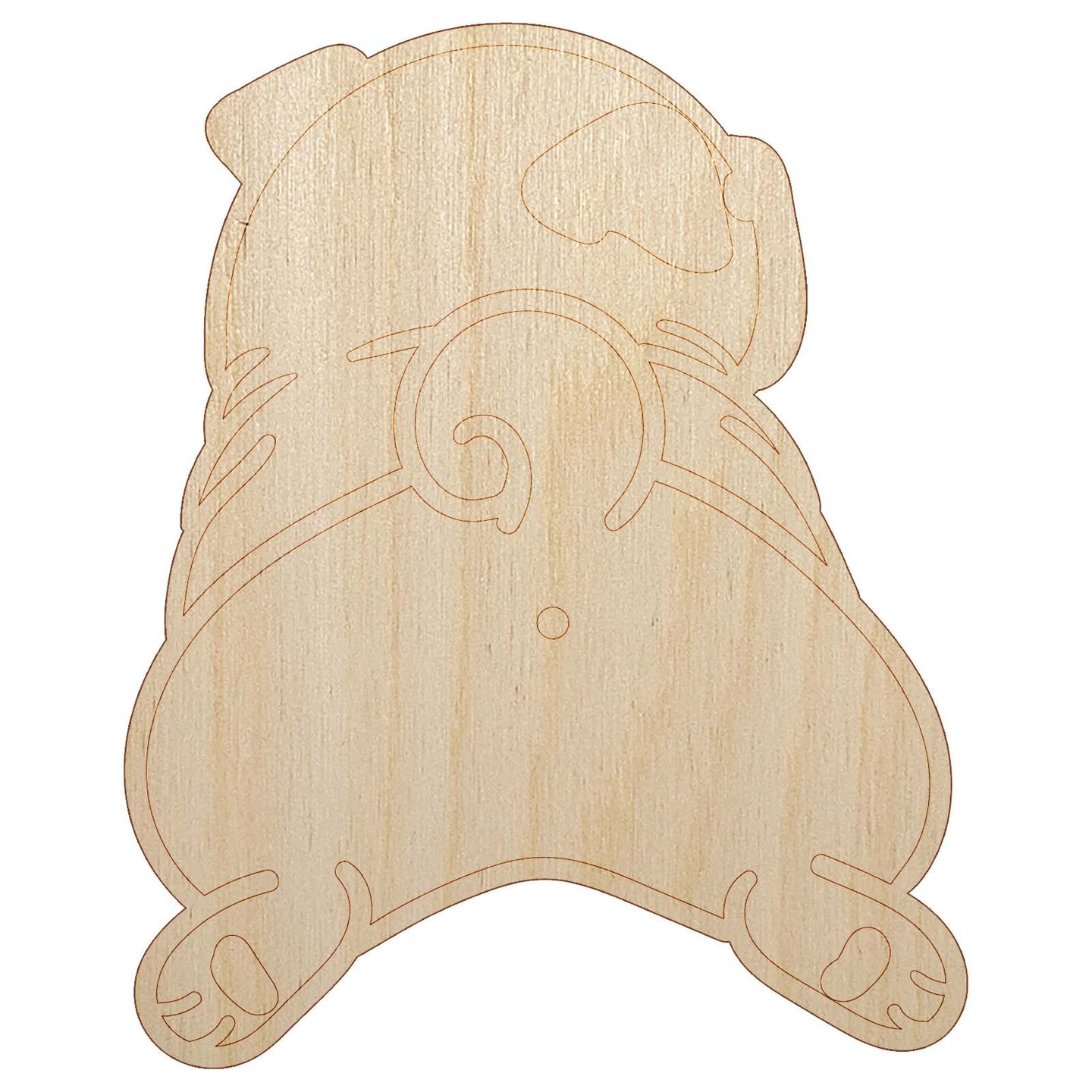 Pug from Behind Butt Dog Unfinished Wood Shape Piece Cutout for DIY ...