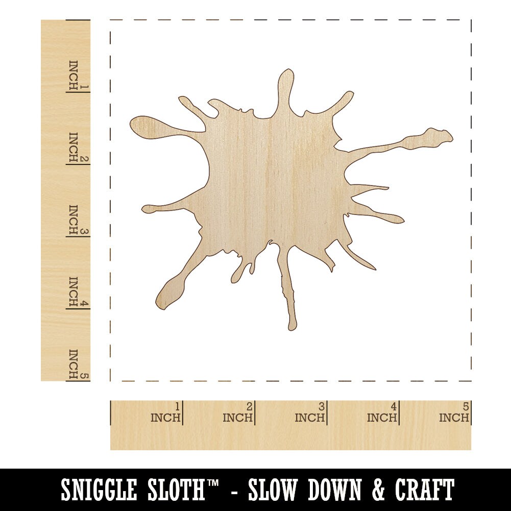Ink Splatter Unfinished Wood Shape Piece Cutout for DIY Craft Projects ...