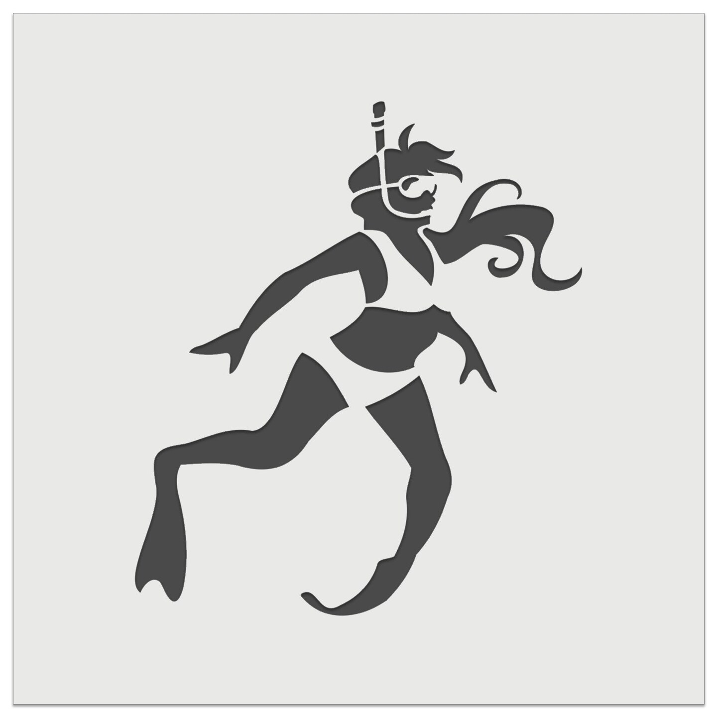 Swimmer Diver Snorkeling Woman Swimsuit Wall Cookie DIY Craft Reusable ...