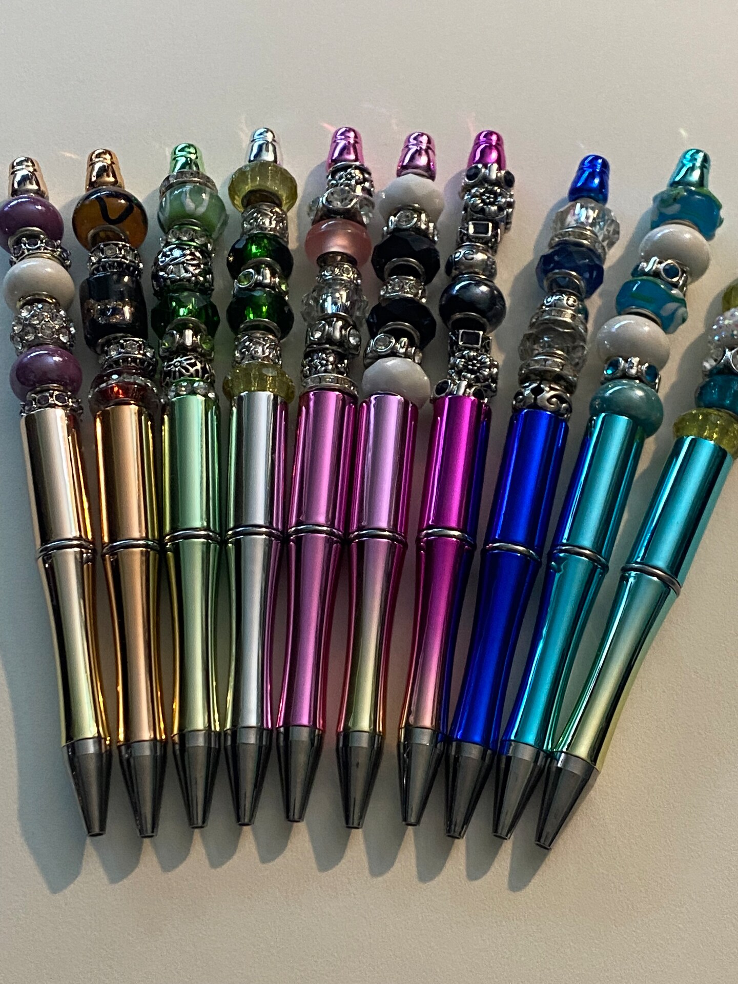 Beaded sparkle pens, writing accessory, gift for her, fun office ...