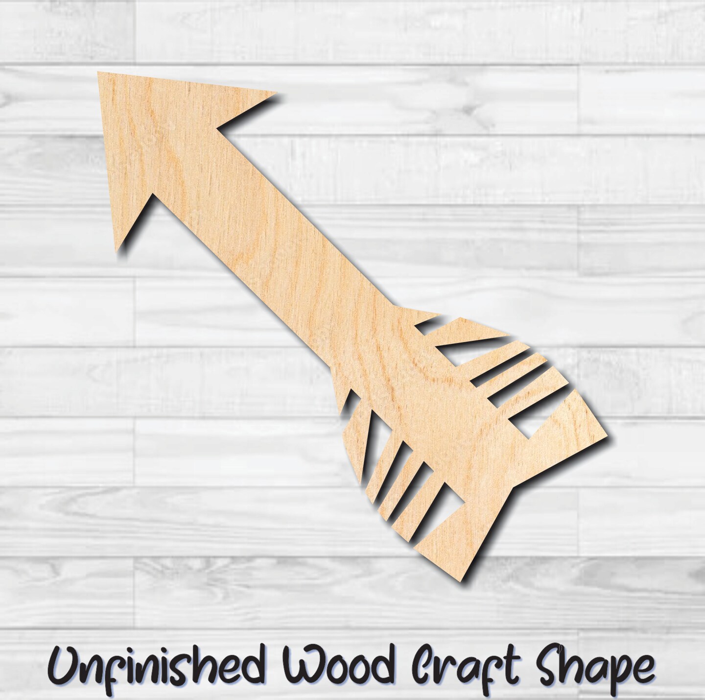 Arrow 5 Unfinished Wood Shape Blank Laser Engraved Cutout Woodcraft ...