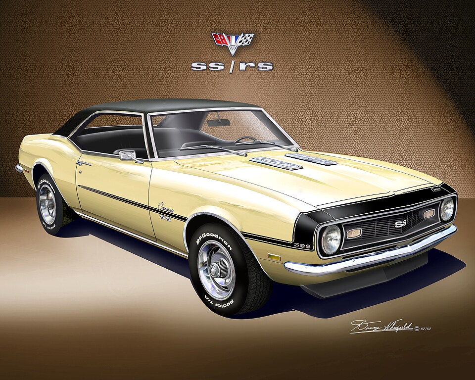 1968 Camaro RS SS Art Prints by Danny Whitfield | Capri Cream | Car ...