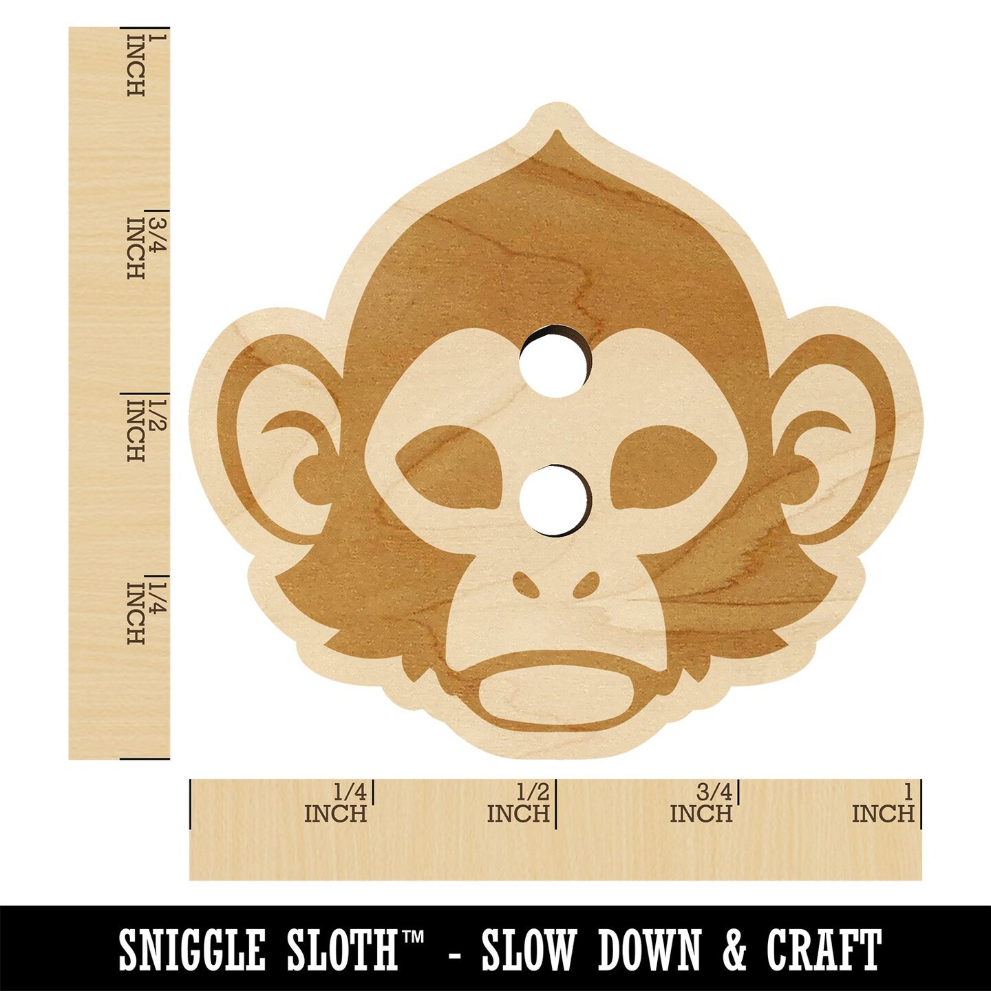 Capuchin Monkey Head Wood Buttons for Sewing Knitting Crochet DIY Craft ...