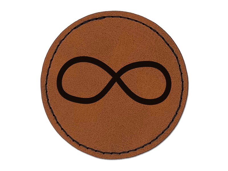 Infiniti Symbol Sketch Solid Round Iron-On Engraved Faux Leather Patch ...