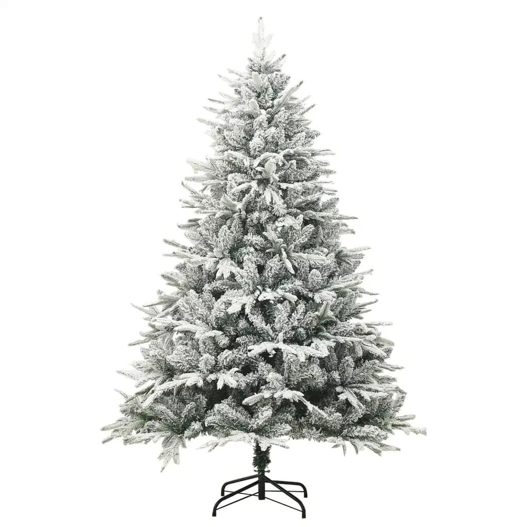 6FT Green Artificial Christmas Tree with Flocked Snow | Michaels