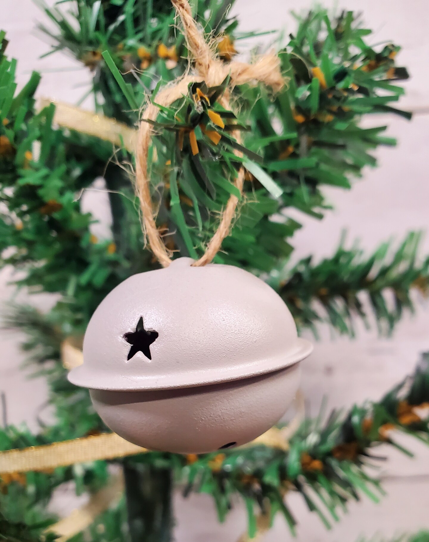 Christmas Jingle Bell Ornament Set of 9 Stone Gray | MakerPlace by Michaels