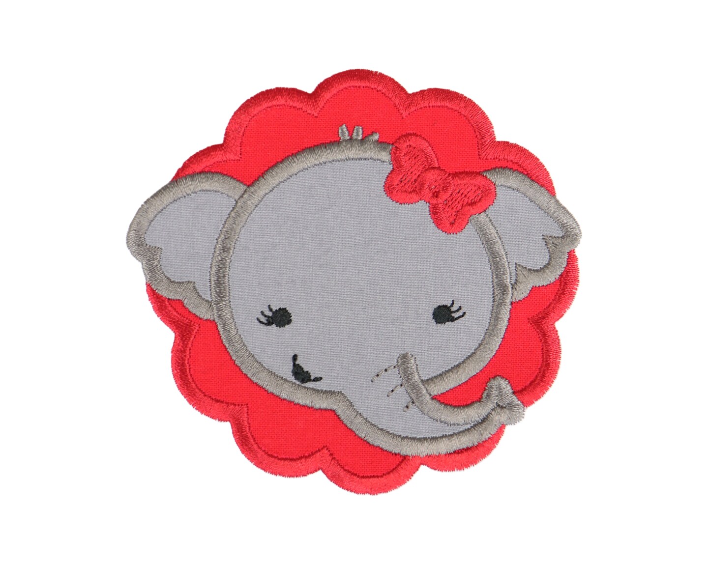 Girl Elephant with Red Scallops Sew or iron on Patch | MakerPlace by ...