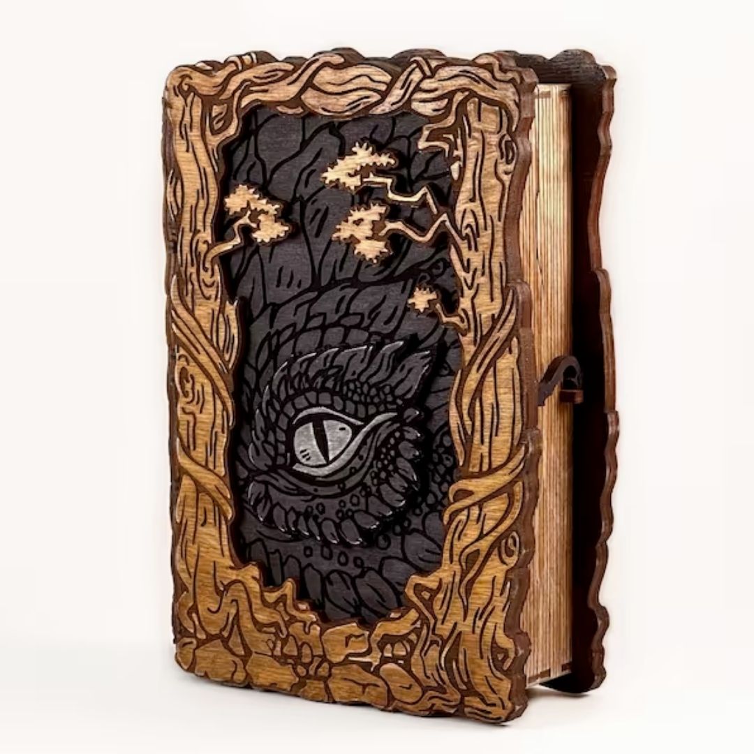 Urbalabs Wooden Magic Box Medieval Style Dragon Box Dice Game Card Box ...