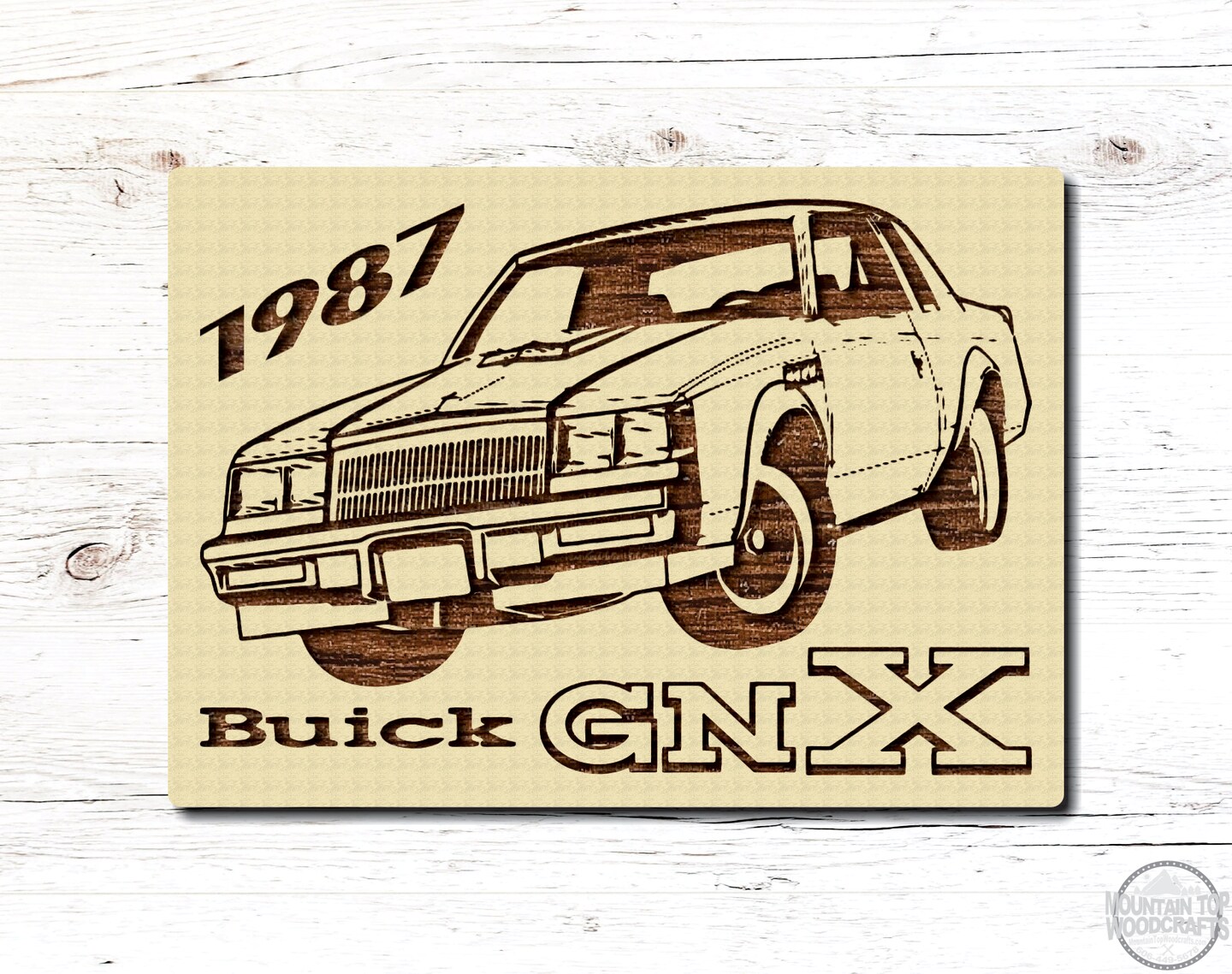 1987 Buick GNX Grand National Wooden Sign Plaque Laser Engraved Vehicle ...