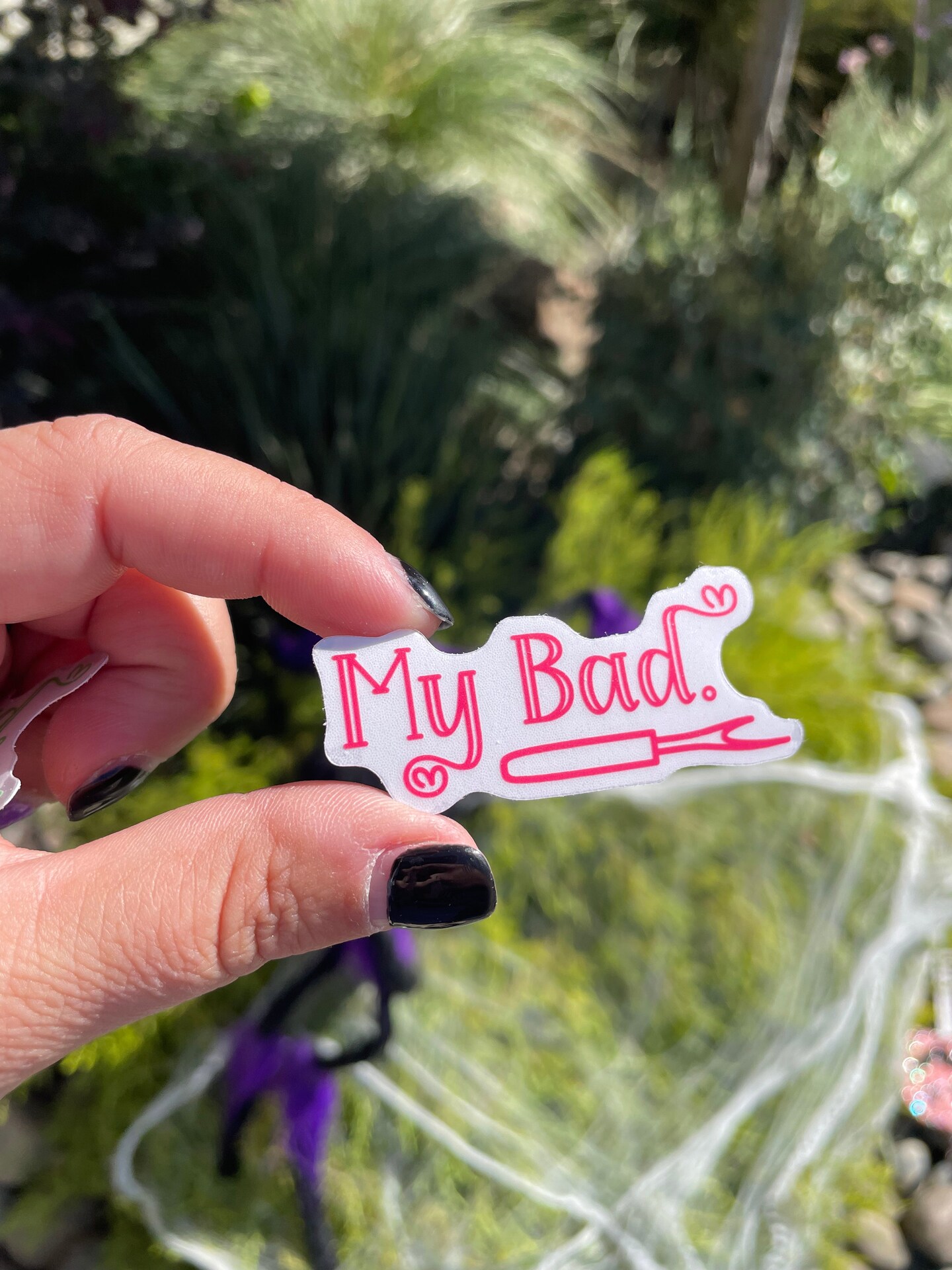 Hot Pink My Bad sticker - Clear Weatherproof Vinyl | Michaels
