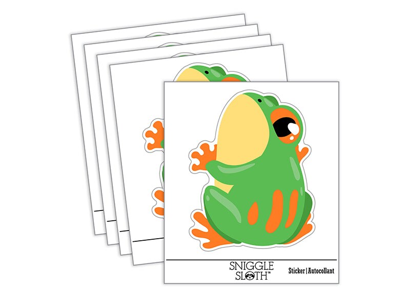 Cute Sticky Frog Looking Back Waterproof Vinyl Phone Tablet Laptop ...