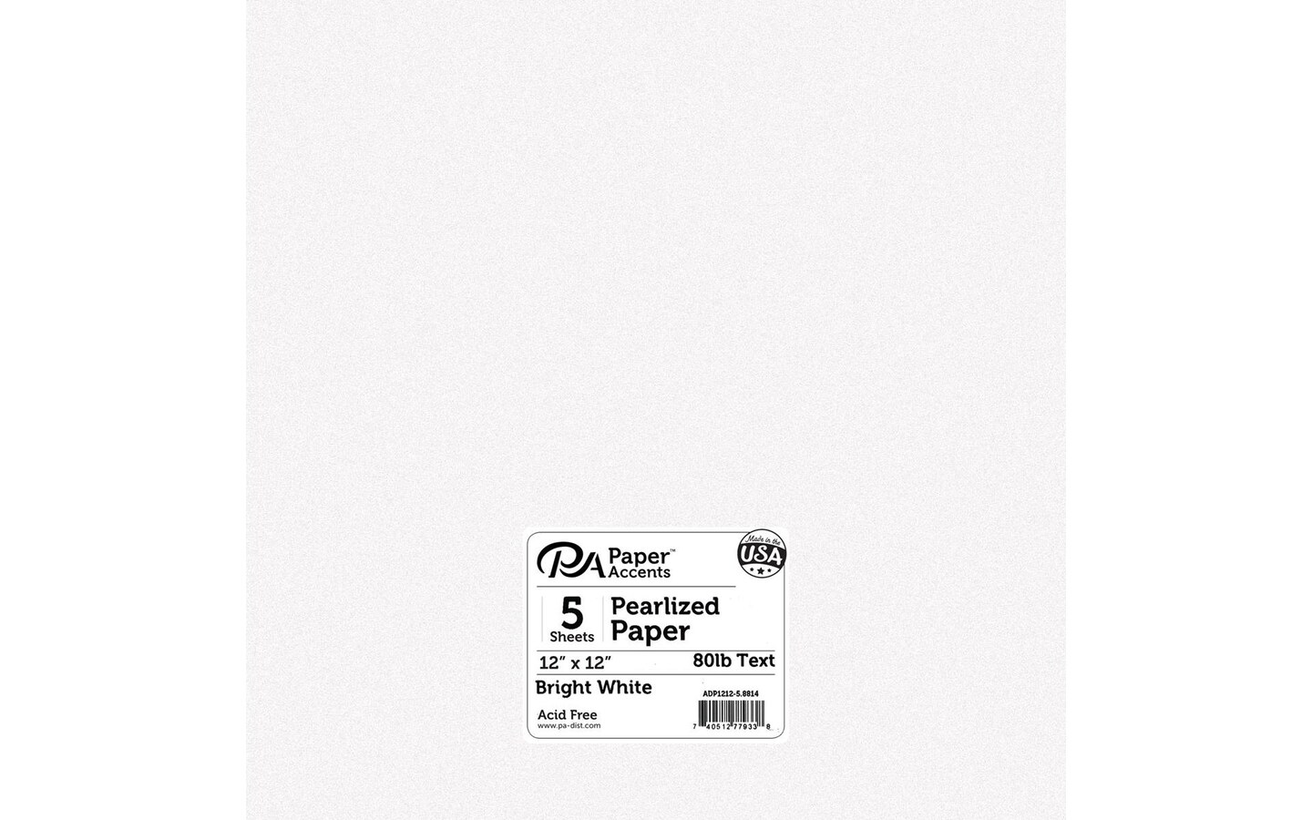 Paper Pearlized 12x12 80lb Bright White 5pc | Michaels