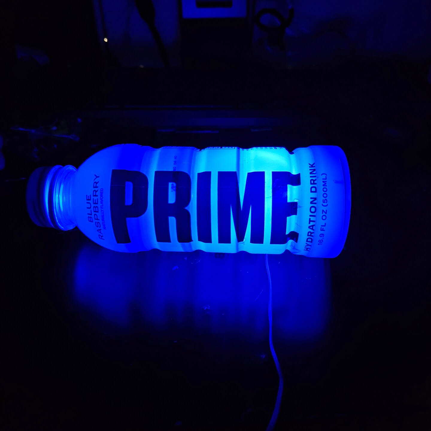 Blue Raspberry Prime Bottle Repurposed Into A Nightlight, Desk Lamp ...