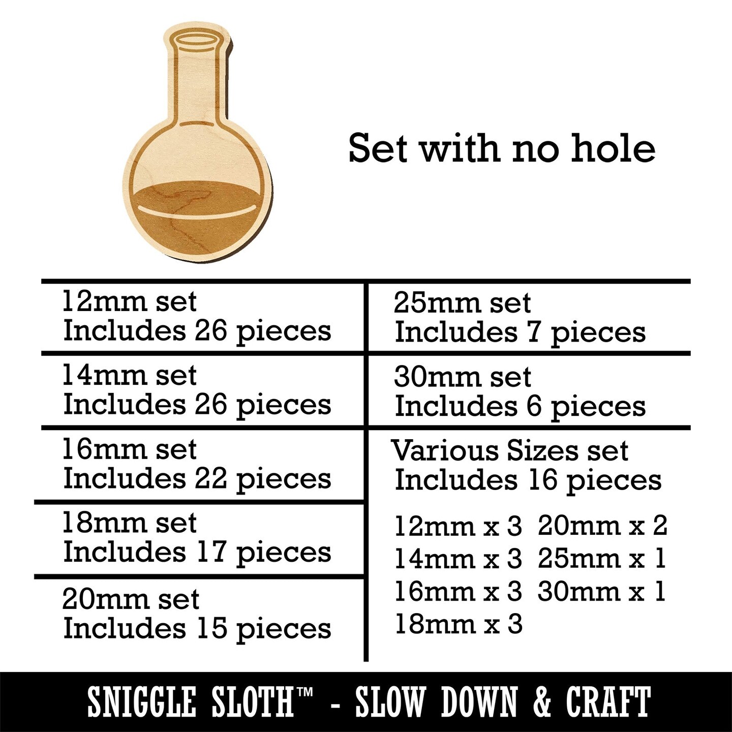 Glass Boiling Flask Chemistry Science Mini Wood Shape Charms Jewelry ...