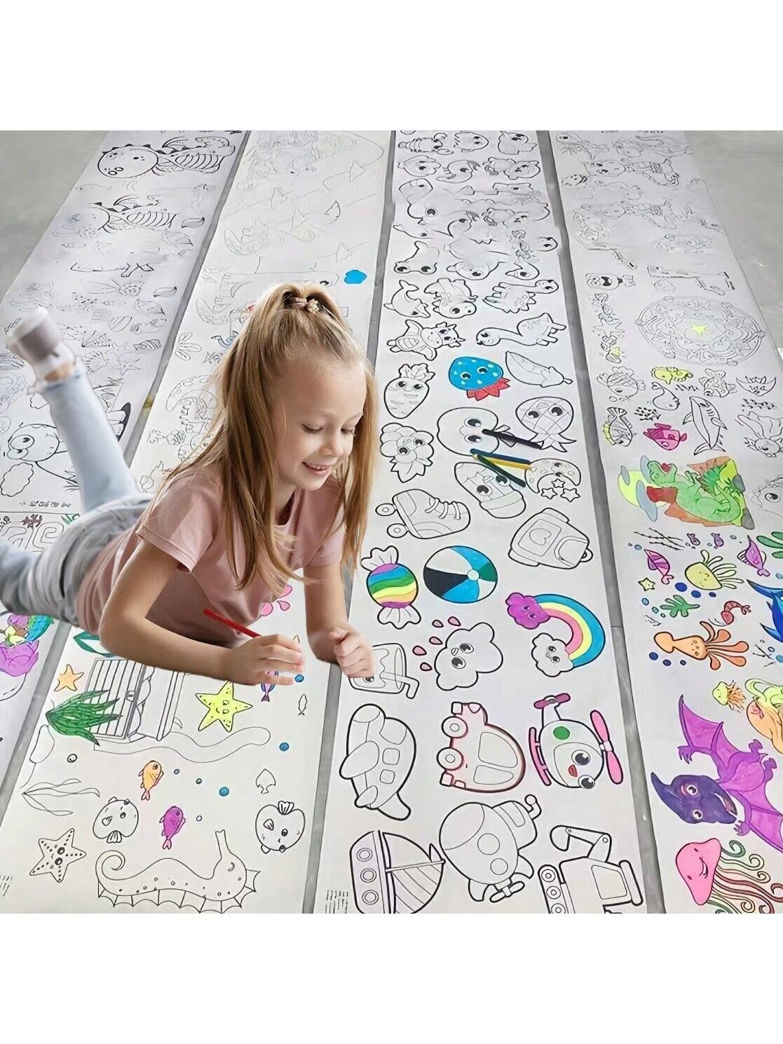 300Cm/600Cm Painting Rolls for Children, Diy Color Filling, Puzzle Toys ...