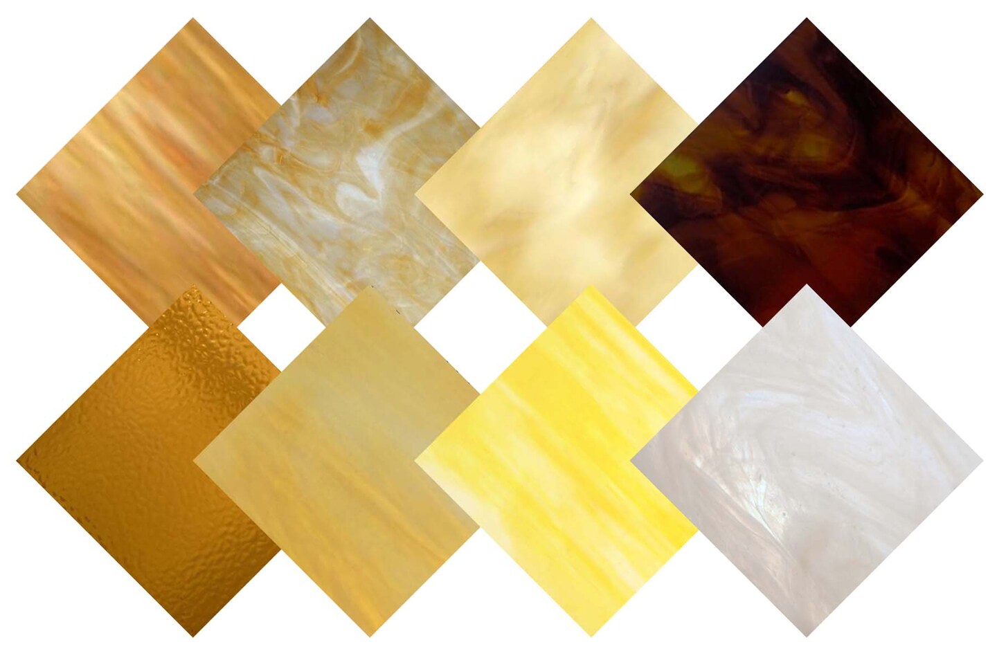 Wissmach 8 Sheet Amber Gradient Stained Glass Pack and Mosaic Glass ...