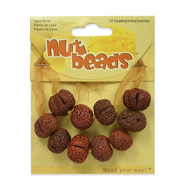 6 Packs of Lava Rock Nut Beads - 10 Pieces | Michaels