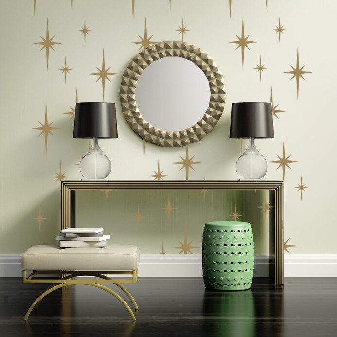 Retro Starburst Wall Decals, Atomic Star Decal, Geometric Decor, Mid ...