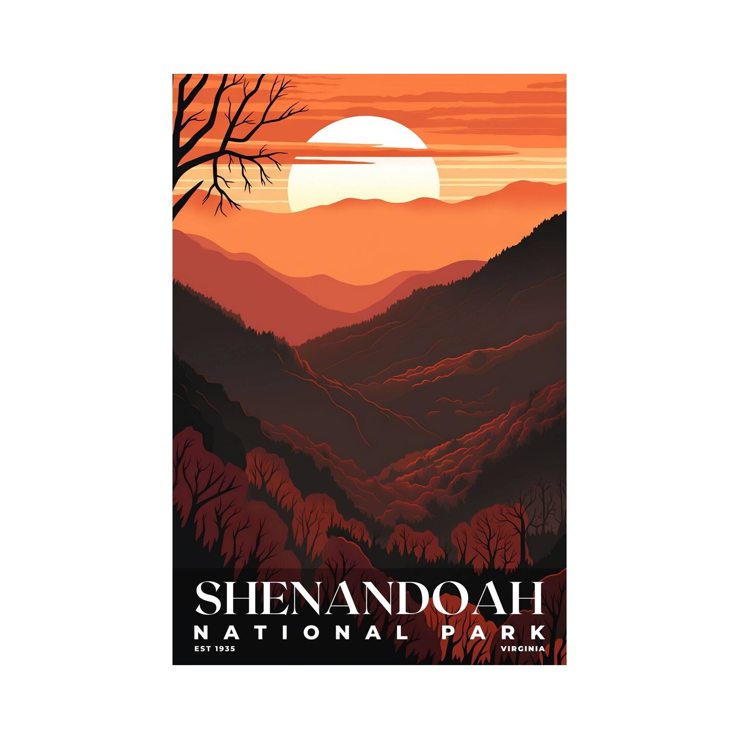 Shenandoah National Park Poster, Travel Art, Office Poster, Home Decor ...