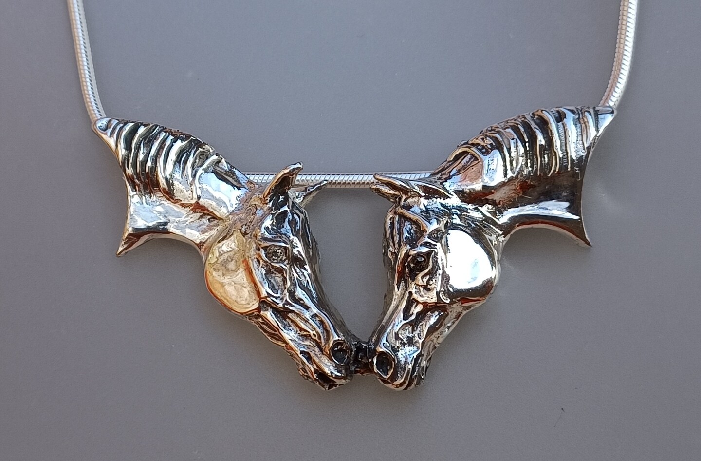 Thoroughbreds Arabian horses Nose to Nose Necklace Sterling Silver ...