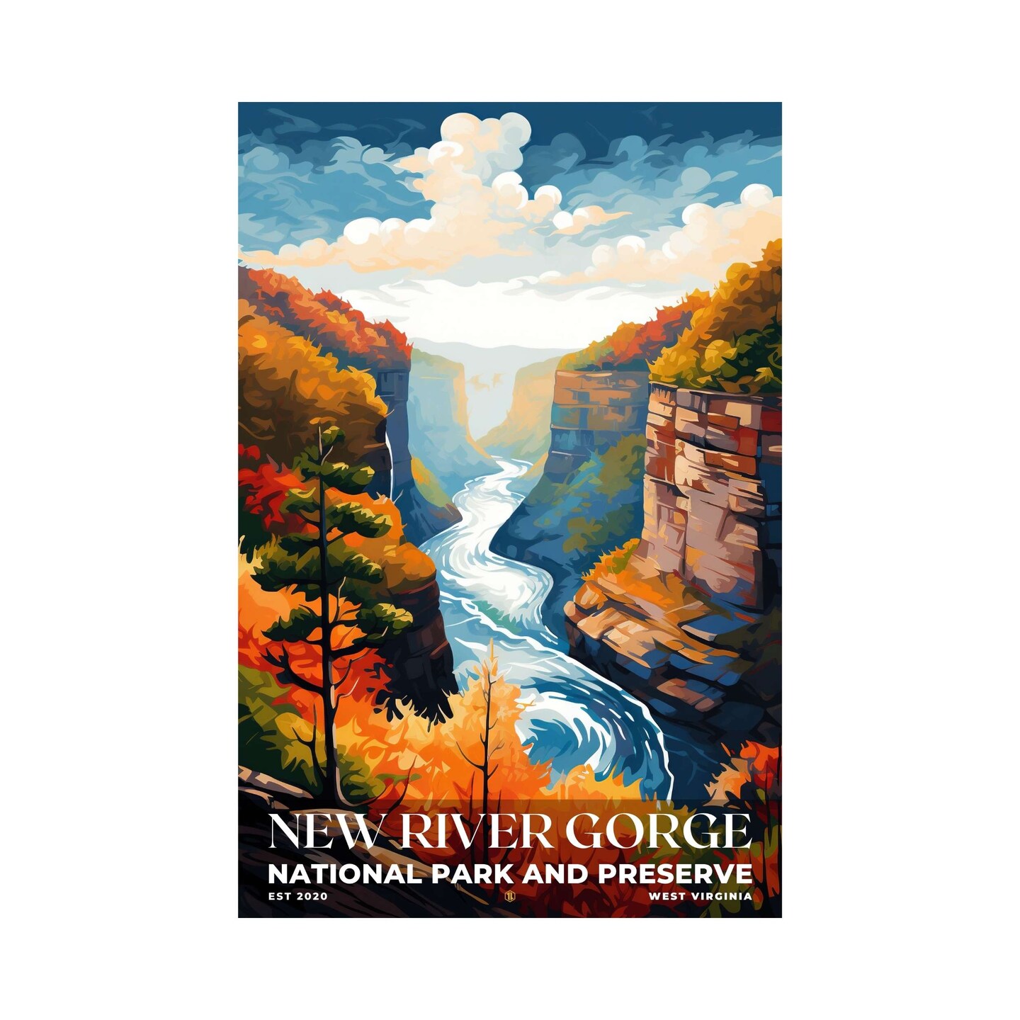 New River Gorge National Park and Preserve Poster, Travel Art, Office ...