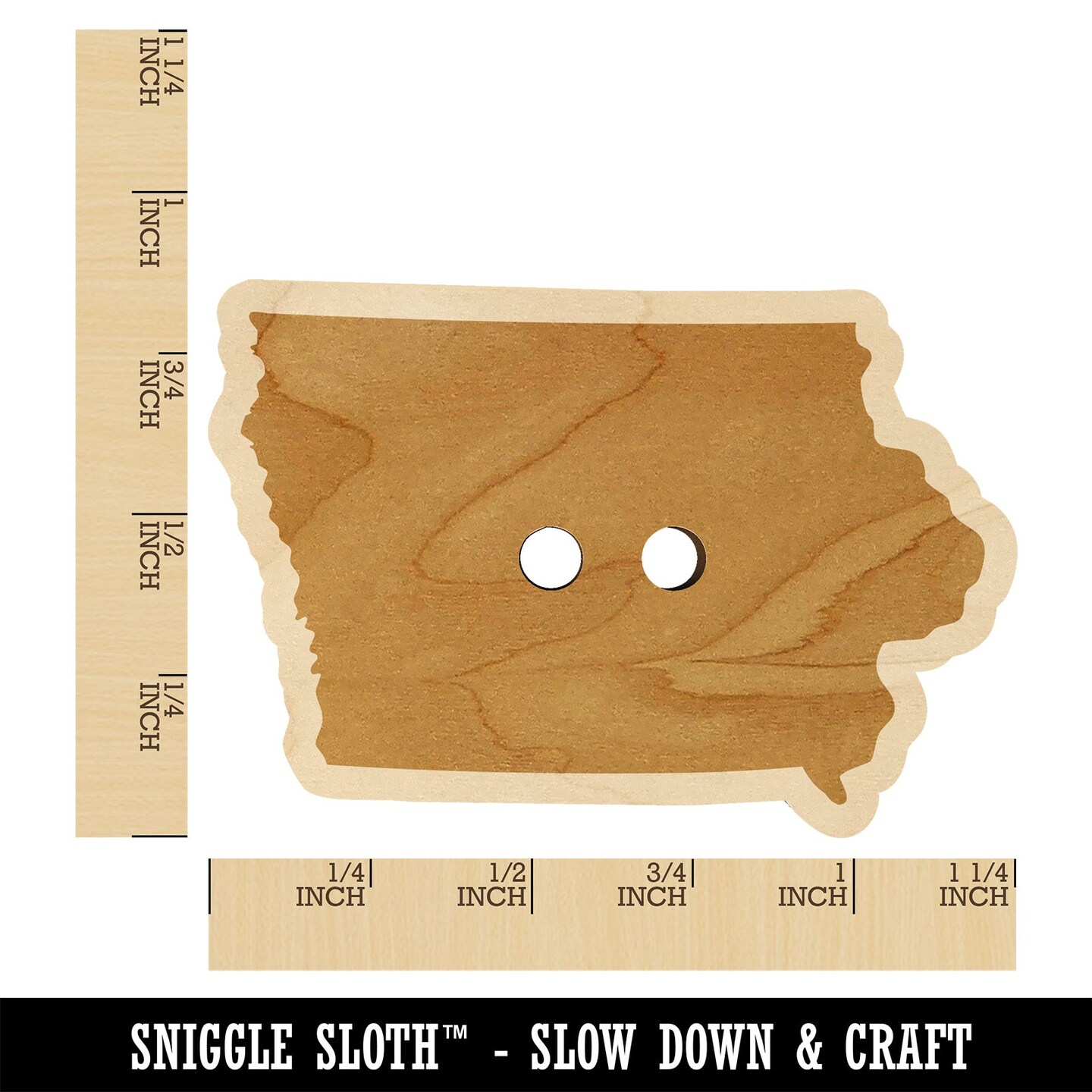 Iowa State Silhouette Wood Buttons for Sewing Knitting Crochet DIY ...