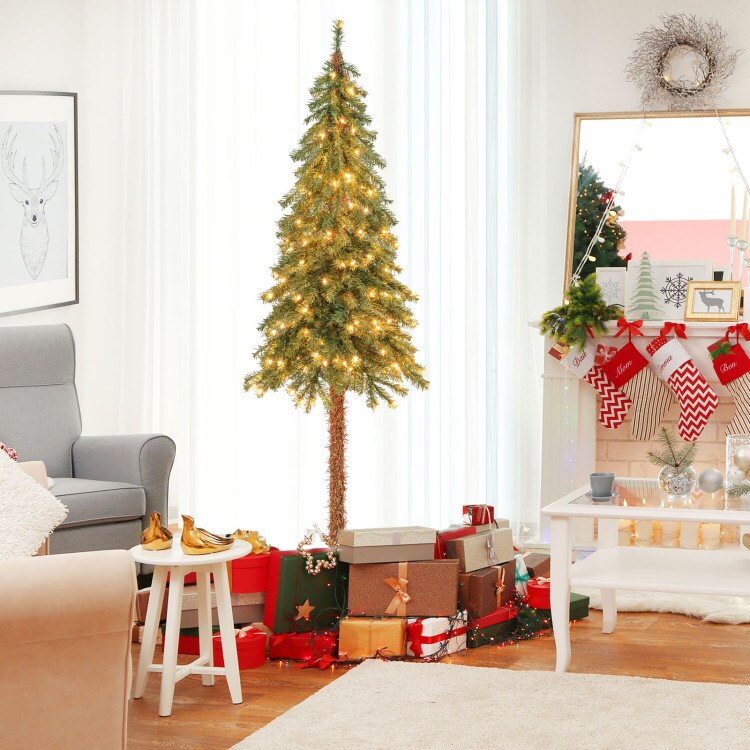 6 Feet Pre-Lit Artificial Christmas Tree with 442 Branch Tips and 175 ...