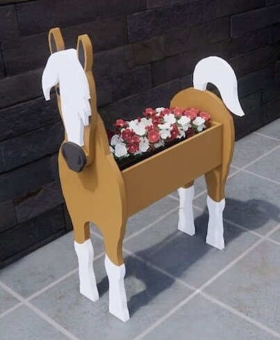 Horse Planter - Pony Equine - Wooden Planter Box - DIY Kit - Realistic ...