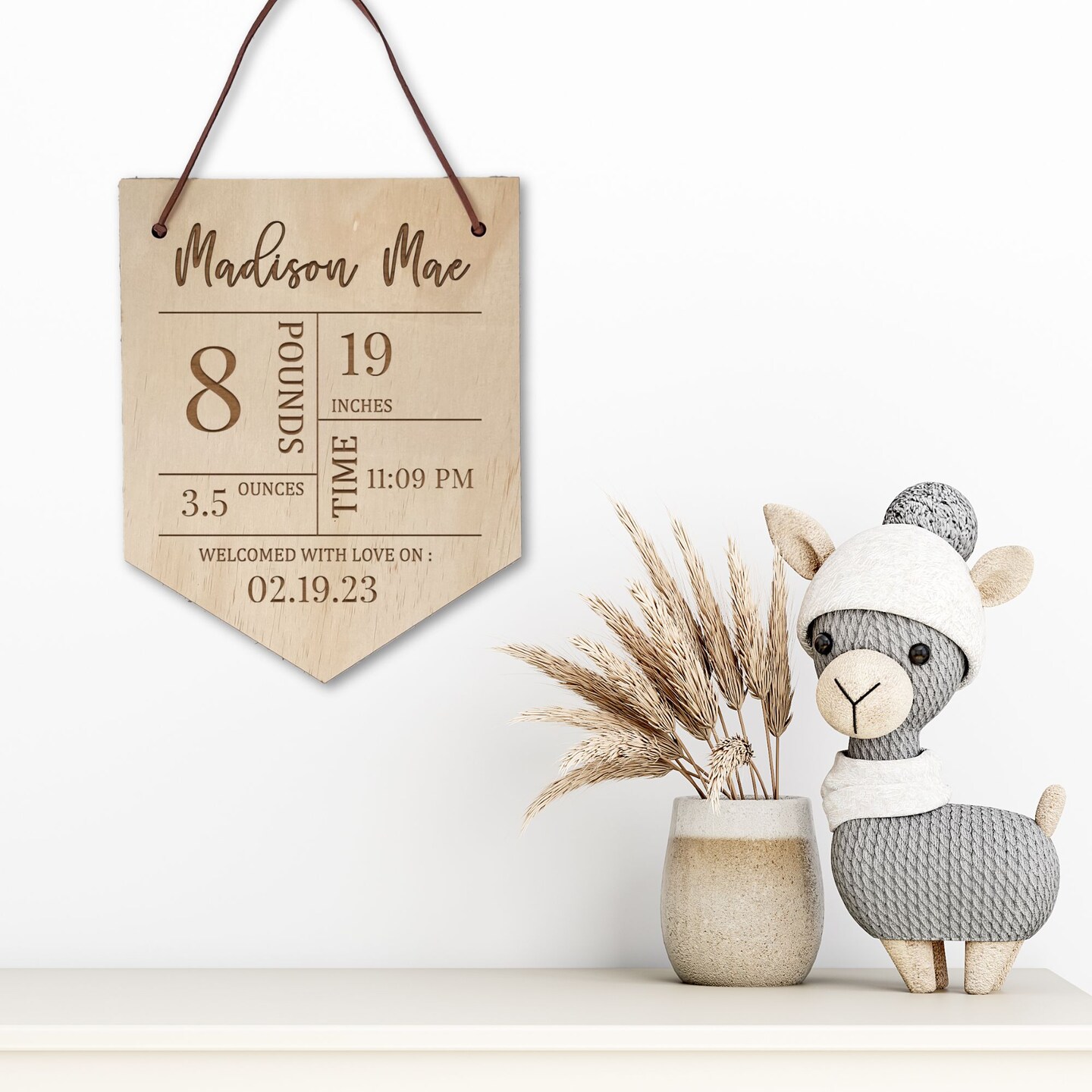 Personalized Baby Stats Sign, Baby Announcement Sign with Birth Stats ...
