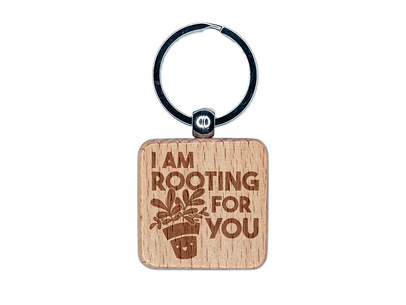 I am Rooting for You Plant Pun Encouragement Engraved Wood Square ...