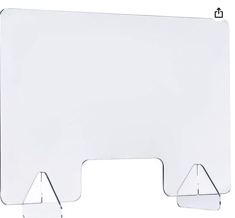 Sneeze Guard for Counter and Desk, Portable Acrylic Shield with 2 ...