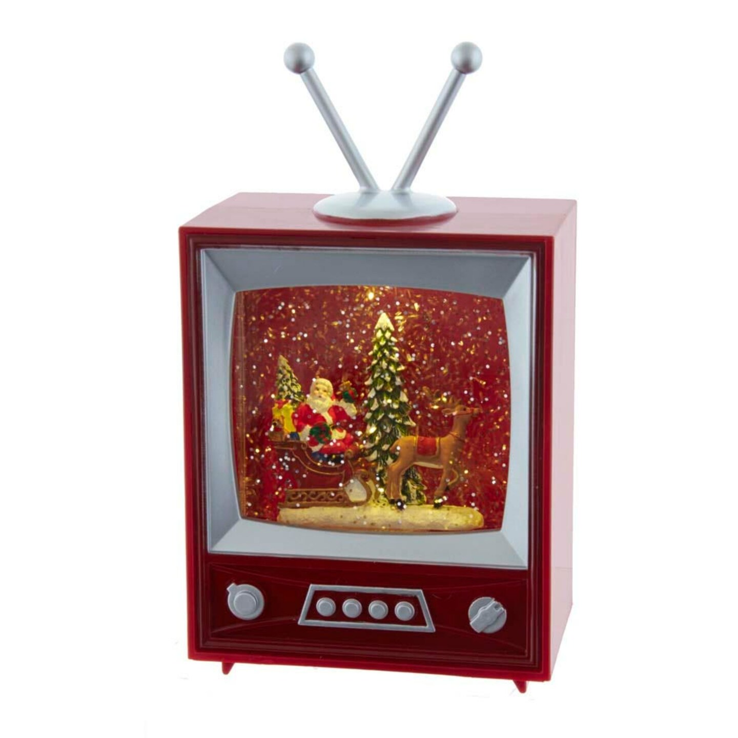 KSA Battery-Operated Musical Santa and Sleigh Water TV Christmas ...