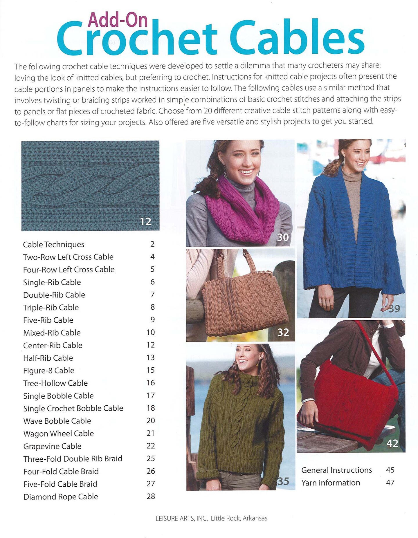 Leisure Arts Add On Crochet Cables Crochet Book | Michaels