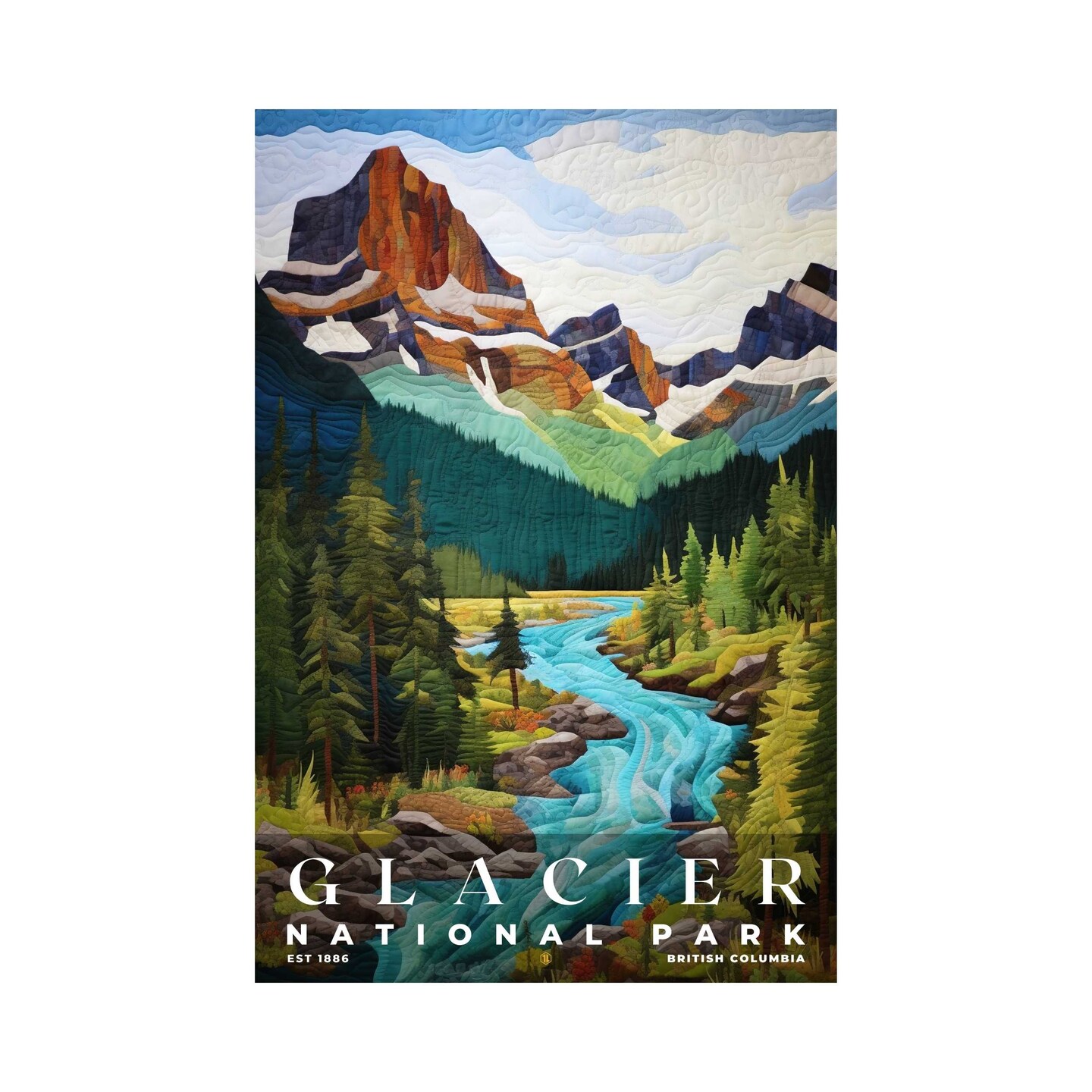 Glacier National Park Poster, Travel Print, Office Poster, Home Decor ...
