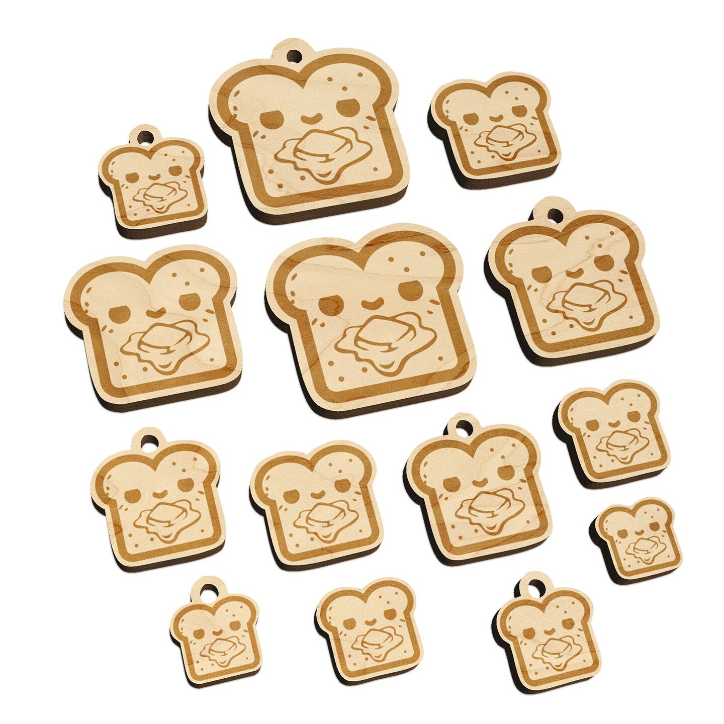 Cute and Kawaii Buttered Toast Bread Mini Wood Shape Charms Jewelry DIY ...
