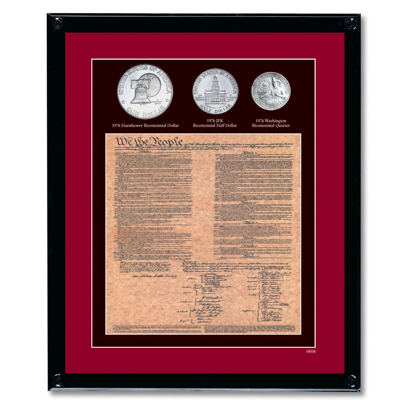 Framed U.S. Constitution With All 3 Bicentennial Coins | Michaels