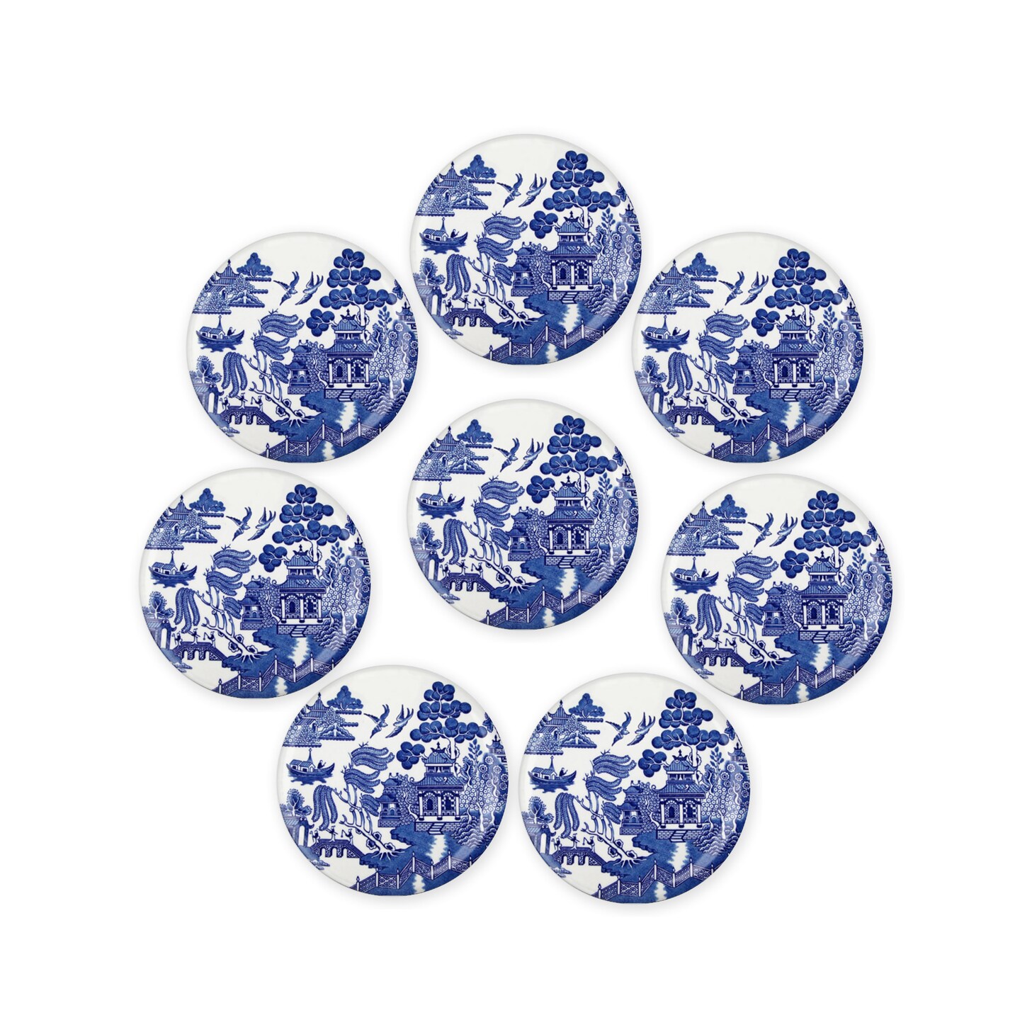 Blue Willow Refrigerator Magnets - Vintage Style Kitchen Decor ...