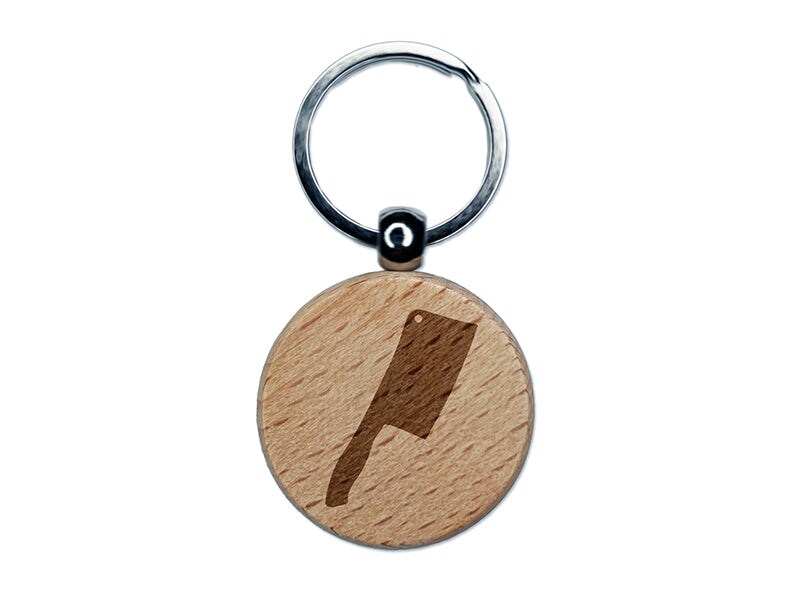 Butcher Knife Cooking Engraved Wood Round Keychain Tag Charm | Michaels