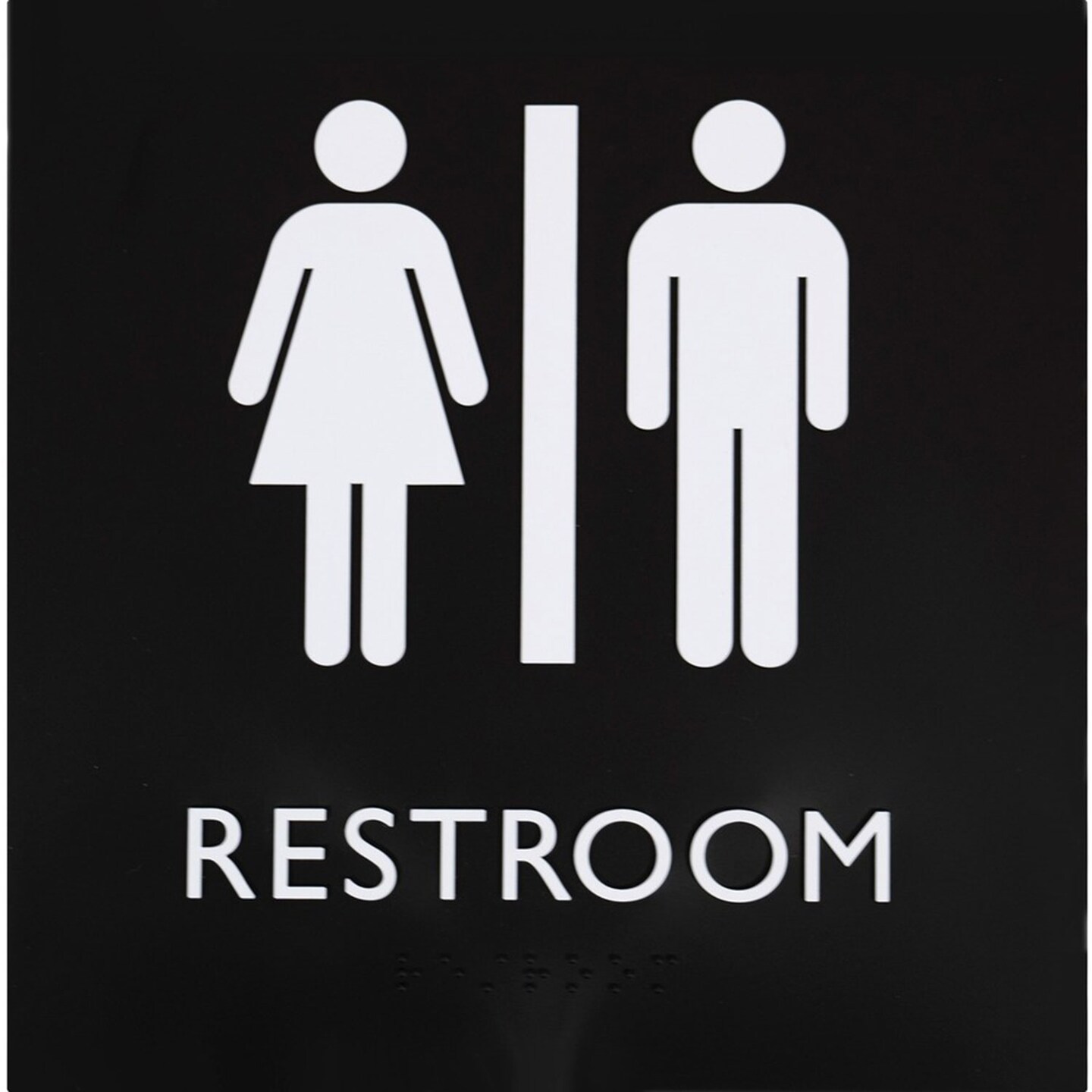 Lorell Restroom Sign, 1 Each, 8" x 8" Height, Square Shape, Easy ...