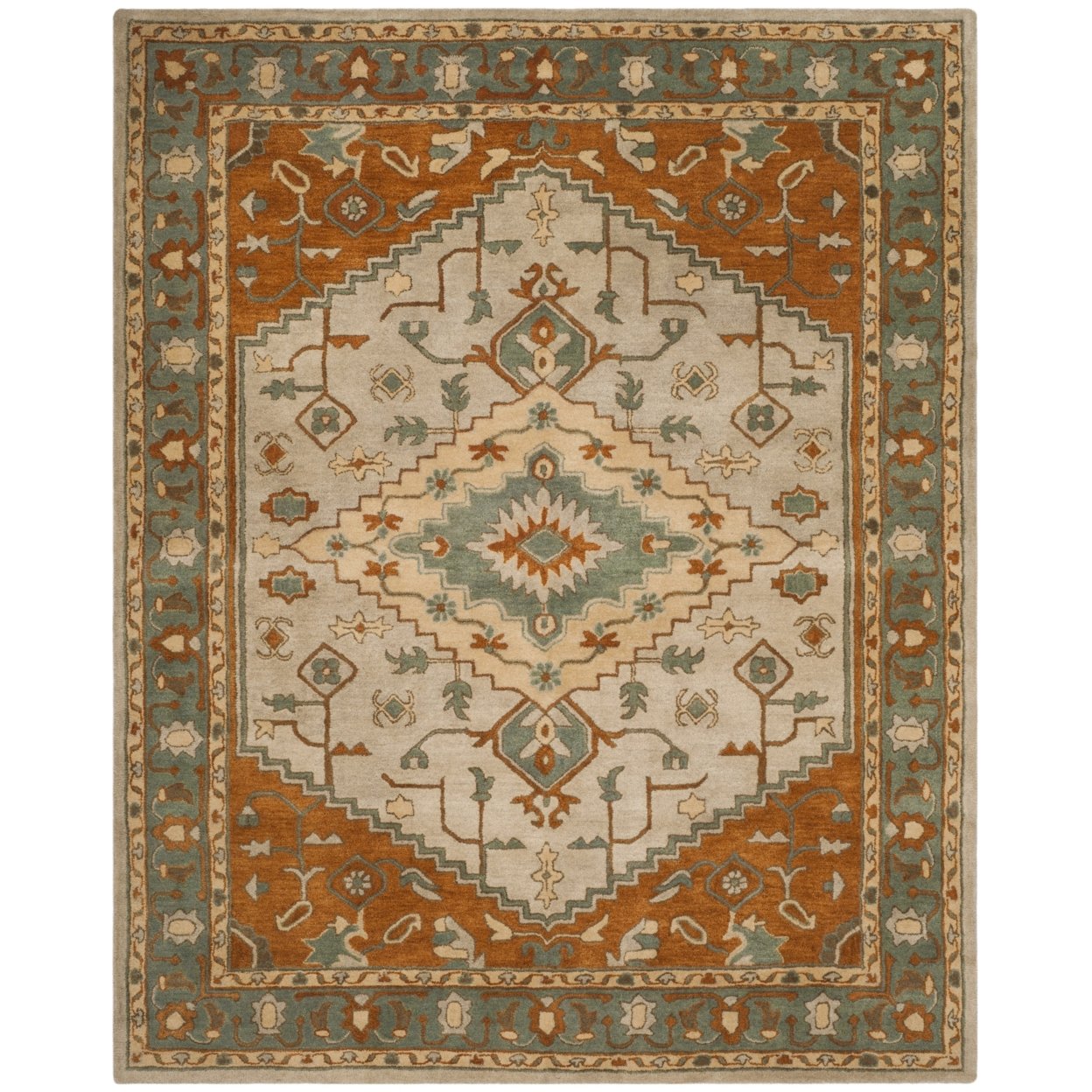Safavieh Heritage HG406A Handmade Light Blue / Rust Rug | Michaels