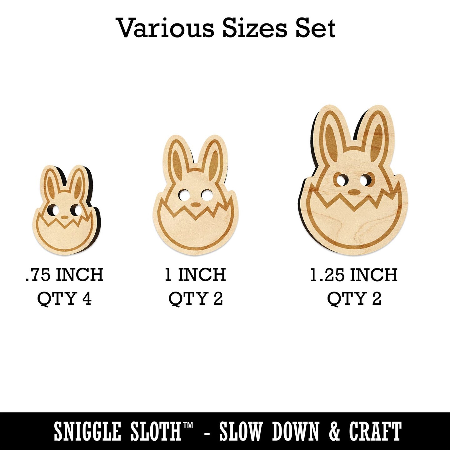 Easter Bunny Hatching Egg Shell Wood Buttons for Sewing Knitting ...