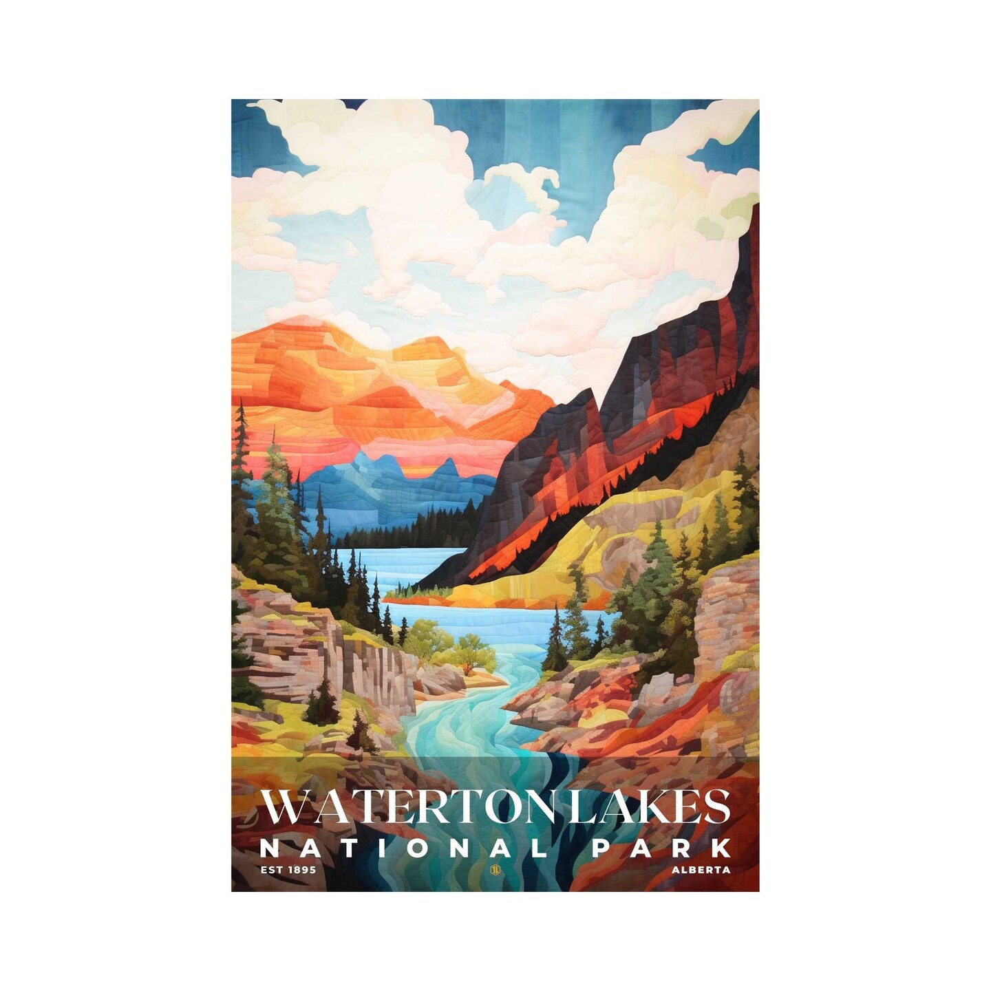 Waterton Lakes National Park Poster, Travel Print, Office Poster, Home ...