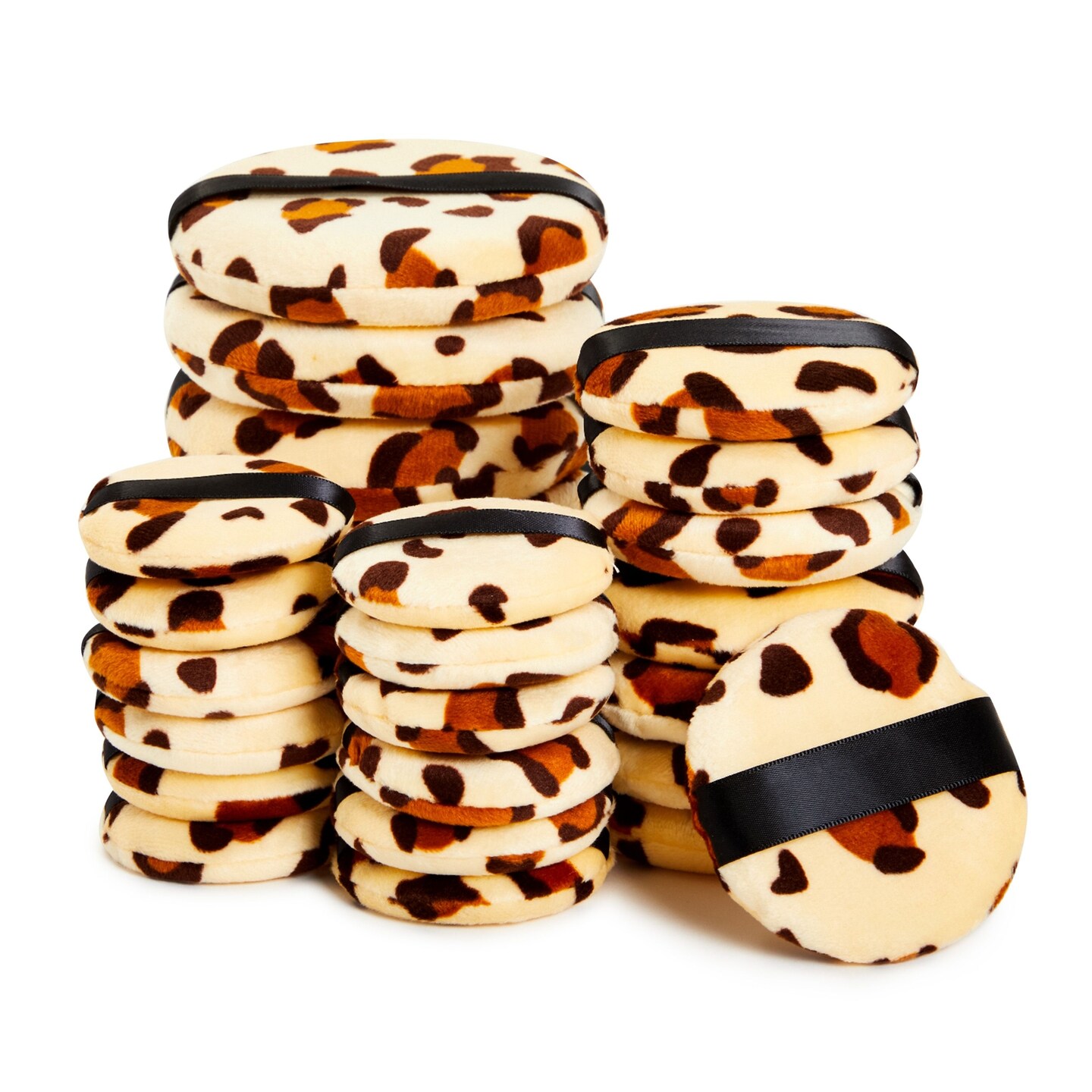 24 Pack Leopard Print Makeup Powder Puffs for Loose and Pressed Powder ...