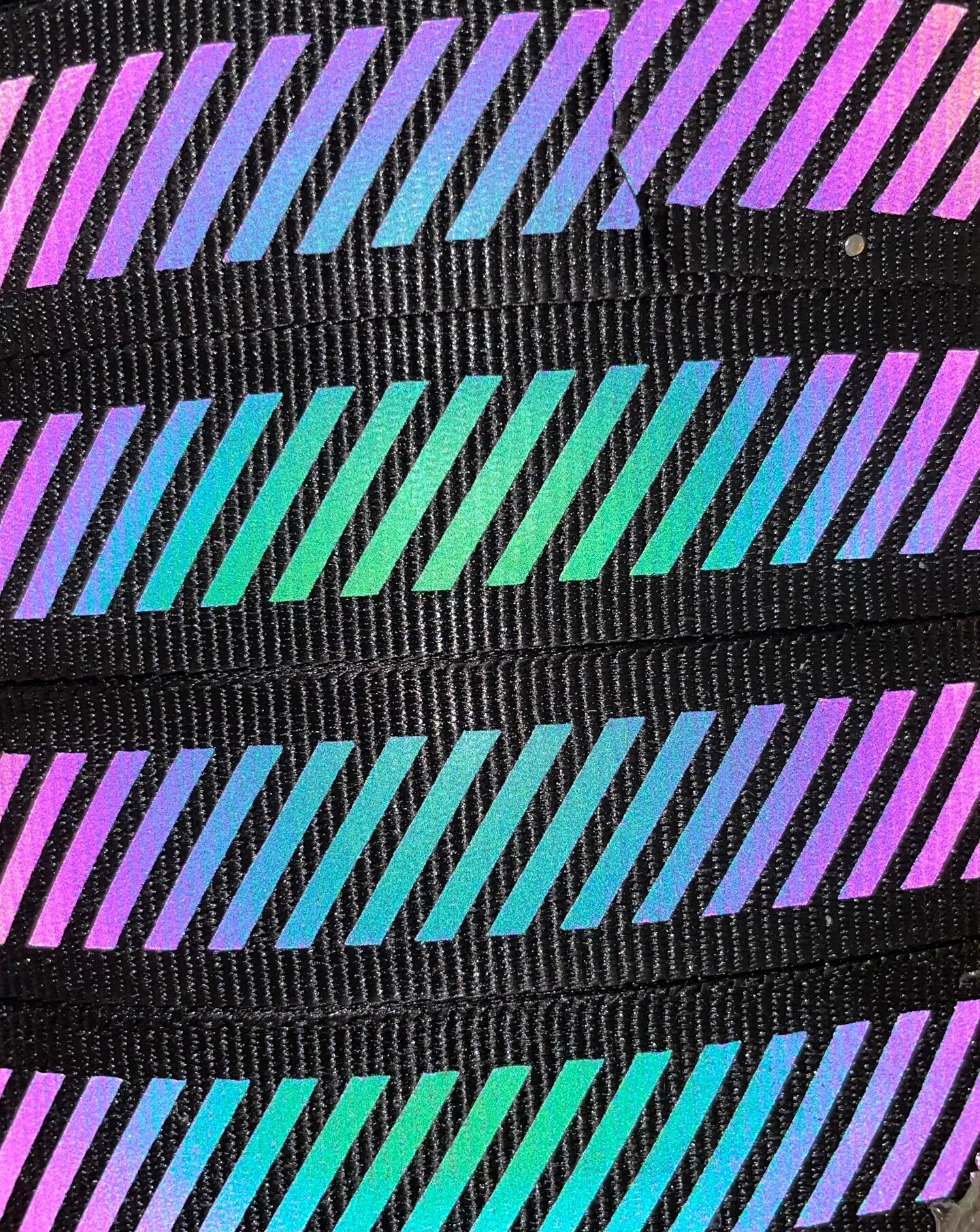 Small Scale Diagonal Stripe Rainbow Reflective Webbing (by the yard ...