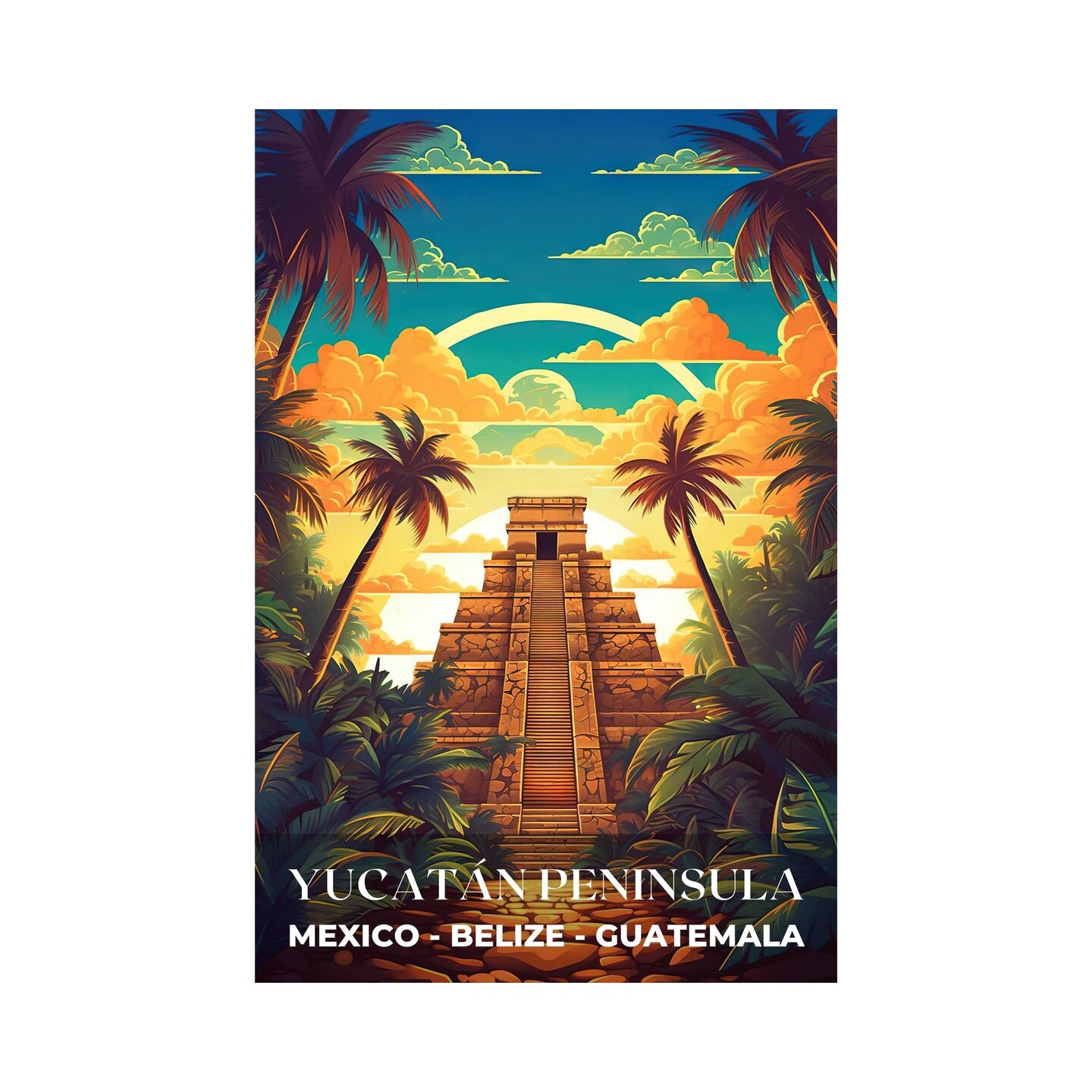 Yucat n Peninsula Poster, World Travel Print, Office Poster, Home Decor ...