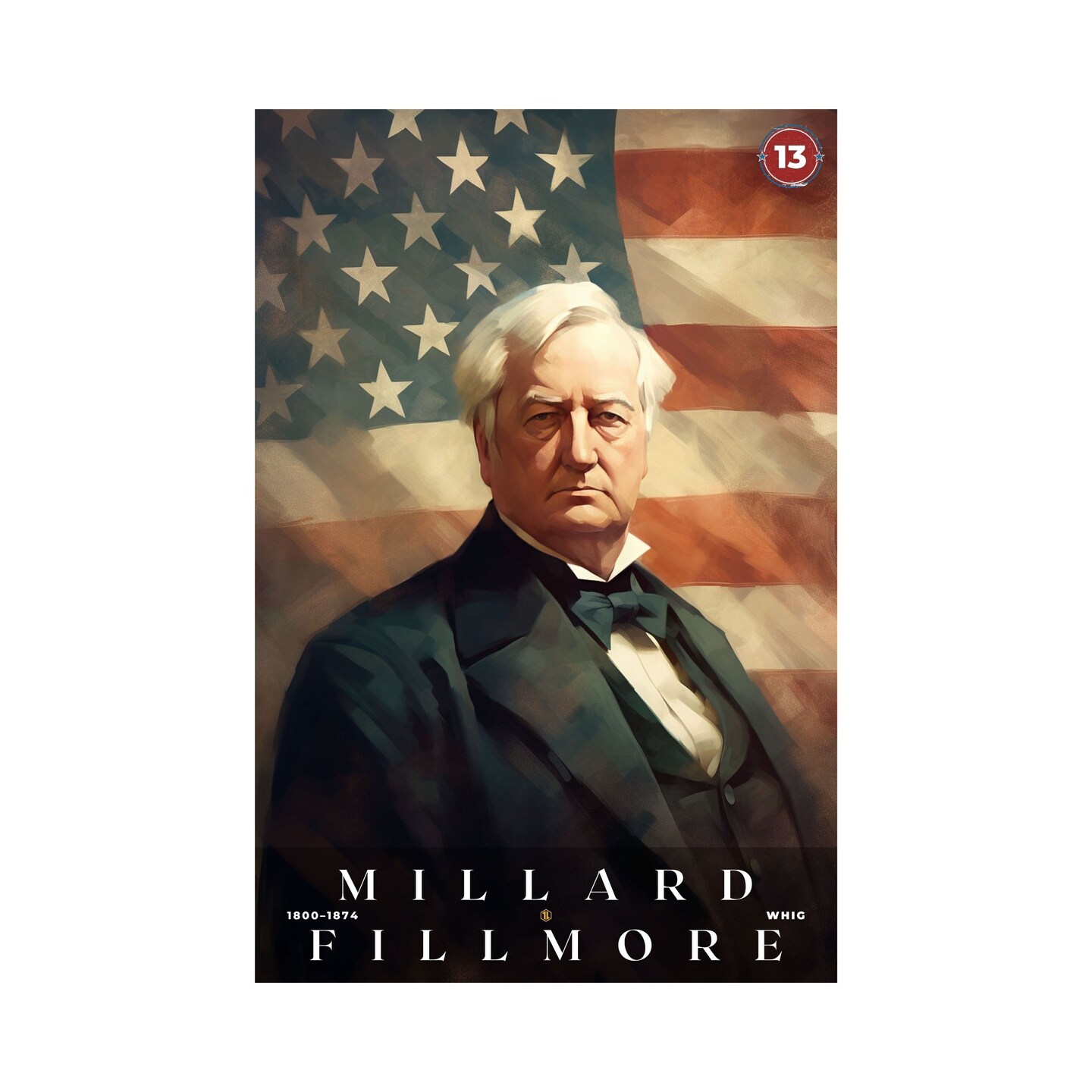 Millard Fillmore Poster, US President Print, Office Poster, Home Decor ...