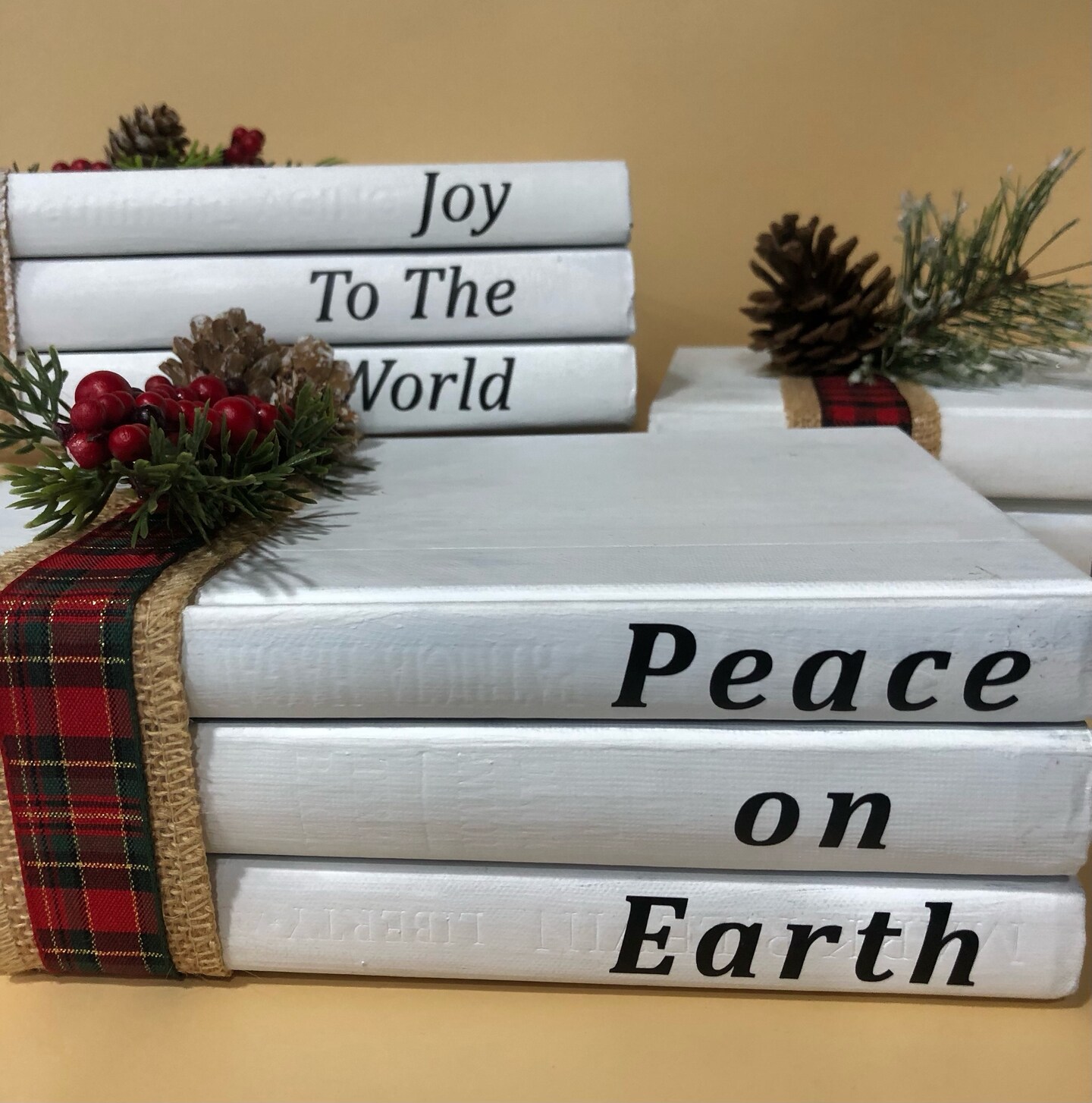Christmas Decor - Upcycled Book Stack | MakerPlace by Michaels