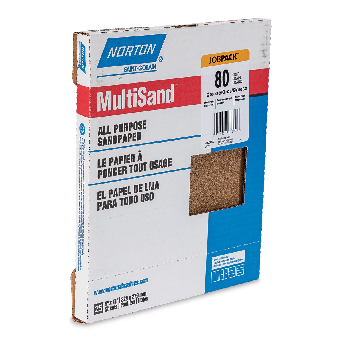 Norton Sandpaper - 25 Sheets, 9" x 11", Coarse, 80 grit | Michaels