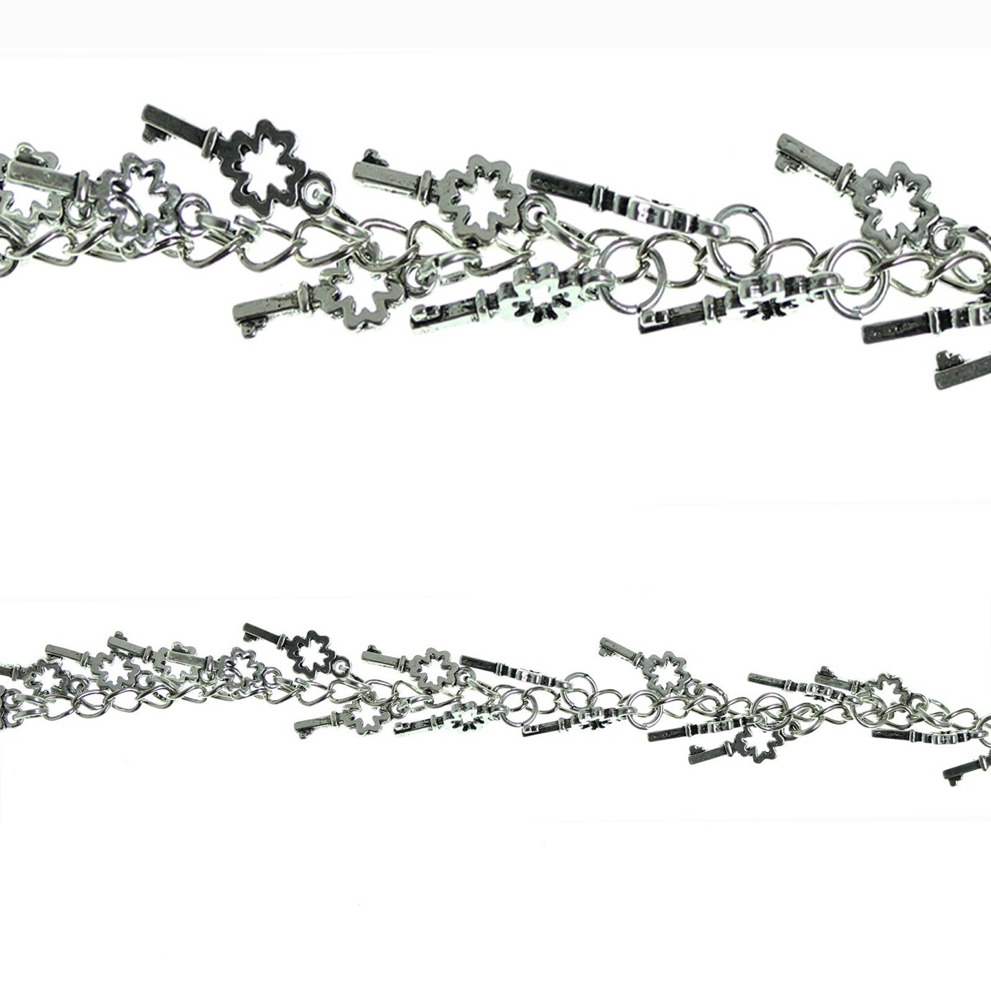 Silver Plated Royal Key Charms 6x15mm Drops | Michaels